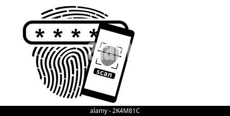 Right, wrong or lock, unlock. People fingerprint or finger print ...