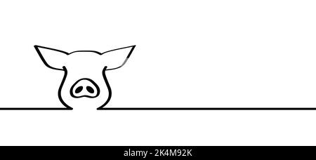 Slogan happy Bacon da. Pig line patterny. Drawing pigs animals farm ...