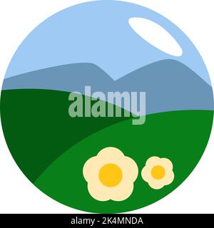 Wreath of flowers on a white background. Hand drawn vector illustration ...