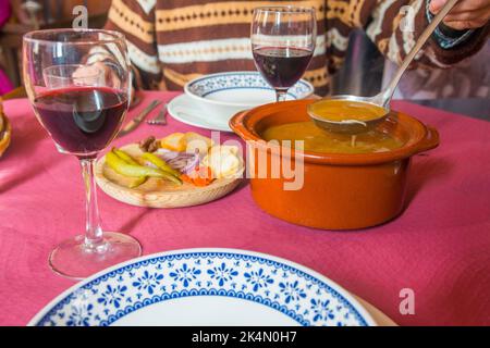 Madrid stew serving. Madrid, Spain Stock Photo - Alamy