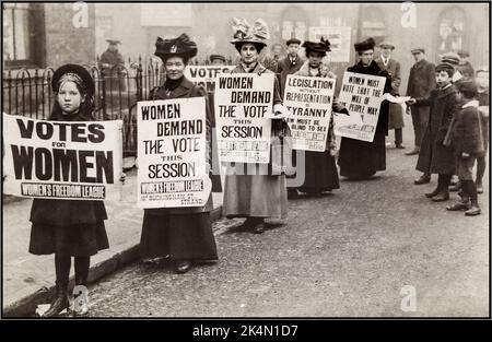Street demonstration,Vote for women Suffragettes, town square ...