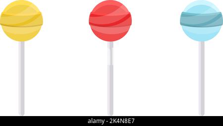 Three lolipops, illustration, vector on white background Stock Vector ...