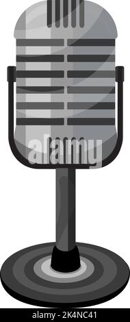 Table microphone icon isolated on white, vector silver colored ...