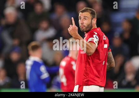 Steve Cook #3 of Nottingham Forest gives his team instructions during ...
