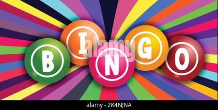 Slogan bingo for lottery and balls. Game of chance to win for young and ...