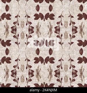 Foliage brown kaleidoscope seamless texture pattern. Trendy optic fresh ...