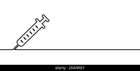 Injection needles, a medical syringe with needles. Line pattern ...