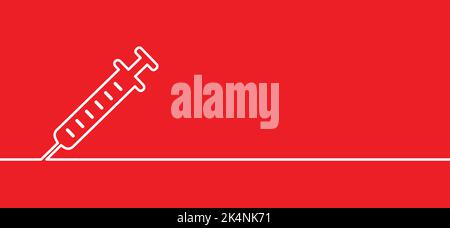 Injection needles, a medical syringe with needles. Line pattern ...