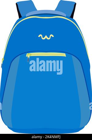 Blue backpack, illustration, vector, on a white background Stock Vector ...