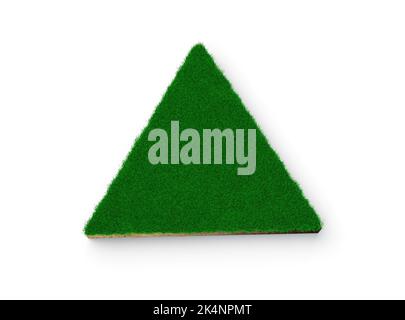 Triangle shape soil land geology cross section with green grass, earth ...