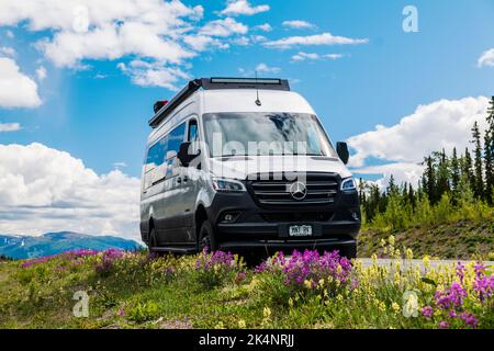 Airstream Interstate 24X campervan; Haines Highway; Yukon Territories ...