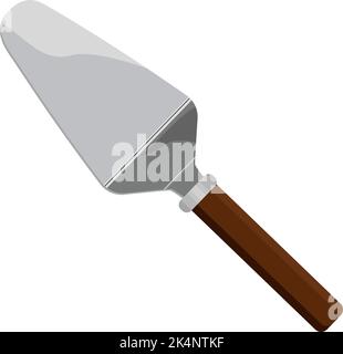 Silver cake spatula, illustration, vector on a white background Stock ...