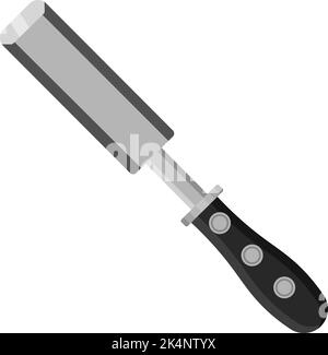 Chisel icon. Black background with white. Vector illustration Stock ...
