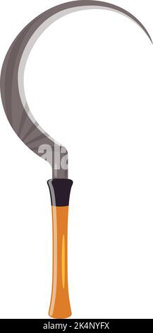 Black handle sickle, illustration, vector on a white background Stock ...