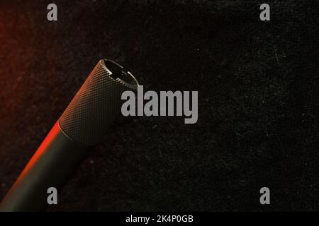 Muzzle of shotguns. Shotgun - macro shooting. Muzzle end of the barrel ...