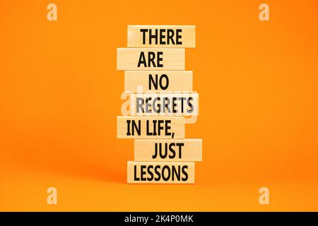 Regrets or lessons symbol. Concept words There are no regrets in life ...