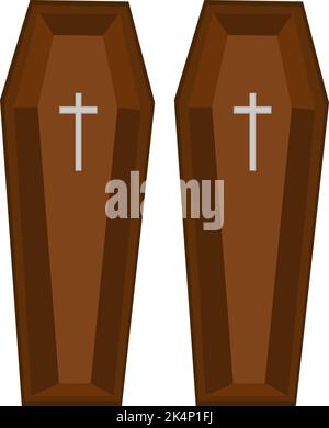 wooden coffin on white background vector illustration Stock Vector ...