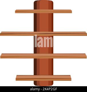 Realistic vector wooden store shelves, supermarket promotional wobblers. Product shelf with ...