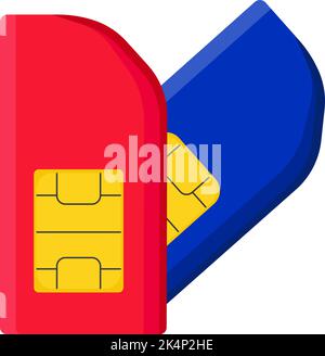 Purple phone sim card icon. Cartoon of purple phone sim card vector ...