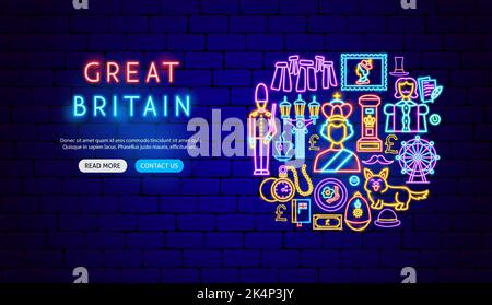 Great Britain Neon Banner Design Stock Vector Image & Art - Alamy