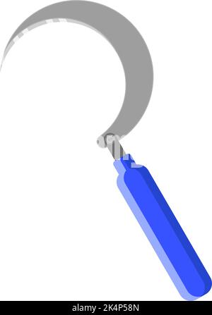 Old sickle, illustration, vector on a white background Stock Vector ...