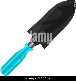 Black trovel, illustration, vector on a white background Stock Vector ...