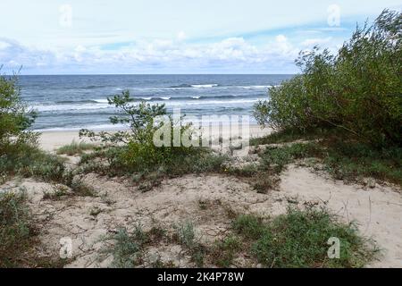 Poland: ong beach on the Baltic Sea Stock Photo - Alamy