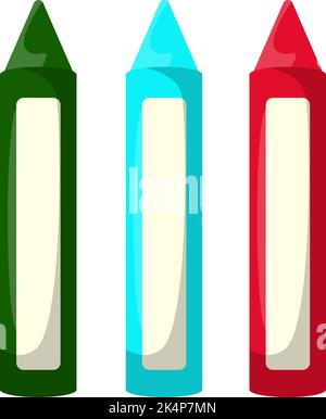 Three crayons isolated set illustration Stock Vector Image & Art - Alamy