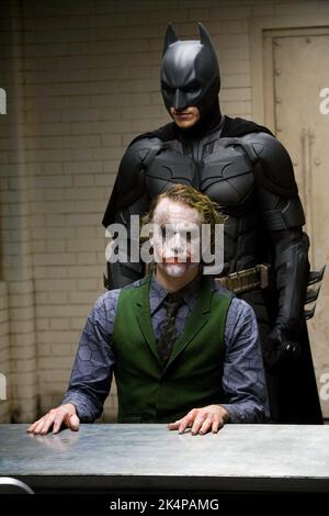 CHRISTIAN BALE, HEATH LEDGER, THE DARK KNIGHT, 2008 Stock Photo - Alamy