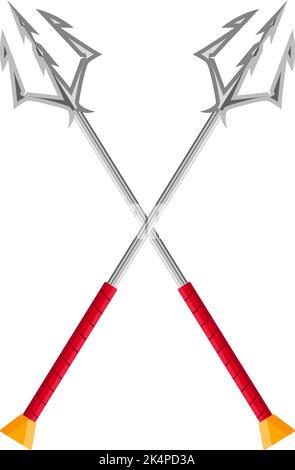 Illustration of triton mythological god holding trident viewed from ...