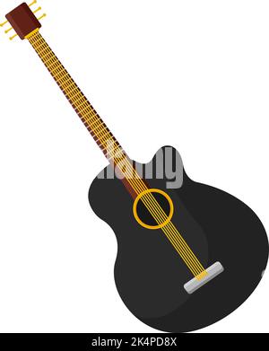 Acoustic guitar isolated on white background illustration Stock Vector ...