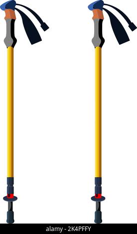 Walking Stick Icon. Black on Orange Background. Vector Illustration ...