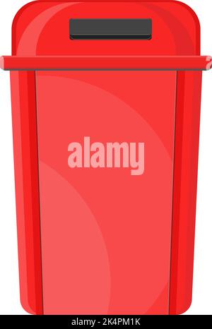Recycle Bin Icon On Red Background. Red Flat Style Vector Illustration ...