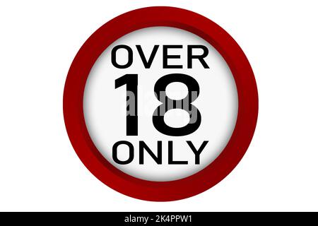 Over eighteen only entry sign in Japanese isolated, 3d rendering Stock ...