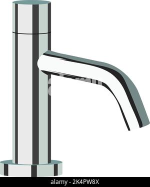 Water faucet, modern tap vector icon set, glossy web buttons collection ...