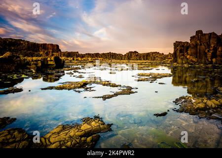 Sunset View at Bombo Headland Quarry Geological Site Stock Photo - Alamy
