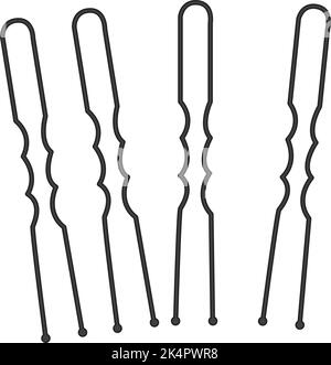 Hairpins, illustration, vector on white background Stock Vector Image ...