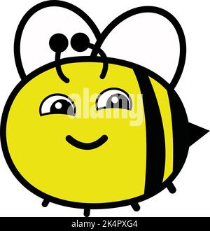 Smiling bee, illustration, vector on white background Stock Vector ...