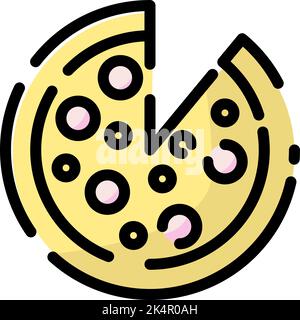 Bakery pizza, illustration, vector on a white background Stock Vector ...