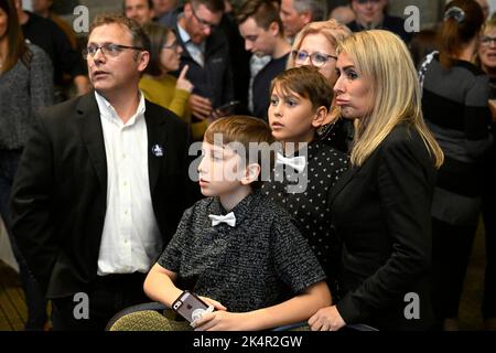 Quebec Conservative candidate for Portneuf Jacinthe-Eve Arel, right ...