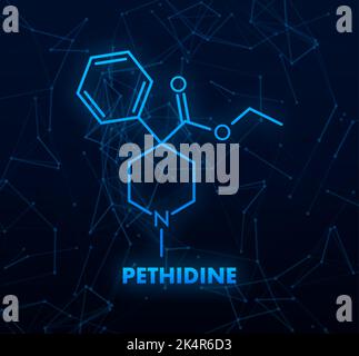 Pethidine molecular structure. Pethidine skeletal chemical formula ...