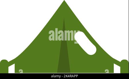 green military tent on a white background. flat vector illustration ...