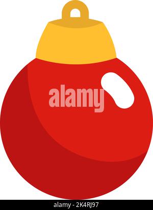 Red Christmas ball, Christmas tree toy with ribbon, bow, pattern ...