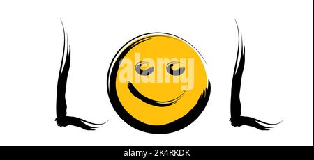Slogan lol. Vector cartoon laughing sign. Motivation, inspiration with ...