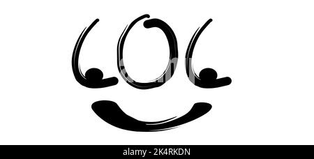 Slogan lol. Vector cartoon laughing sign. Motivation, inspiration with ...