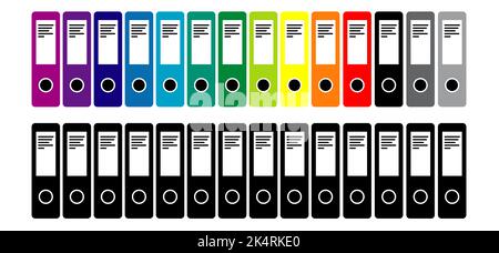 Archiving, ring binders. Paper binder icon or logo. Administration ...