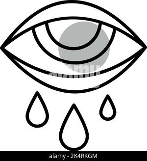 Eye with tear drop black icon. Crying logo Stock Vector Image & Art - Alamy