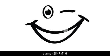 Happy world smile day, big smiling. Fun comic thoughts emotion. Vector ...