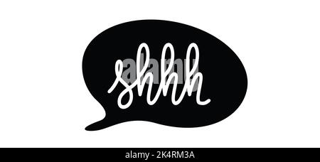 Slogan shhhh sign. Stop, please be quiet icon (psssst ). Forbad ...