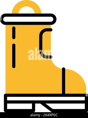 Firefighter boots, illustration, vector on a white background Stock ...